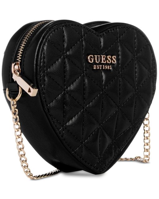 Guess Kori Heart Bag in Black | Lyst