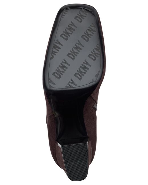 DKNY Cilli Almond Toe Knee High Boots in Brown | Lyst