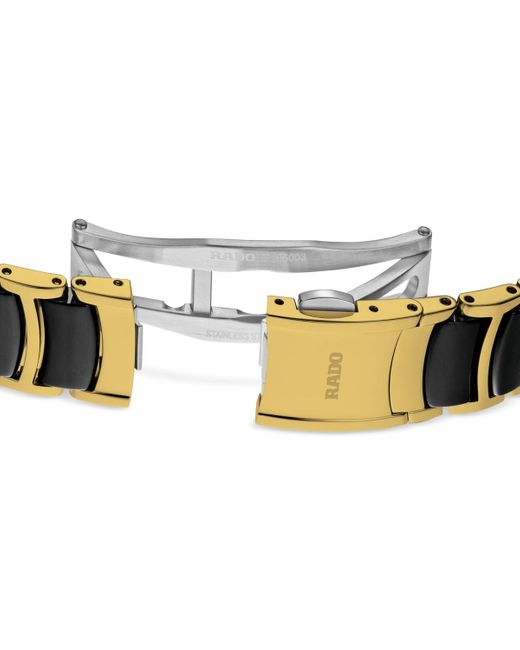 Rado Swiss Centrix Diamond Accent Ceramic & Gold Pvd Bracelet Watch ...