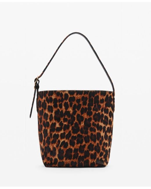 Mango Leopard-print Shopper Bag in Brown | Lyst