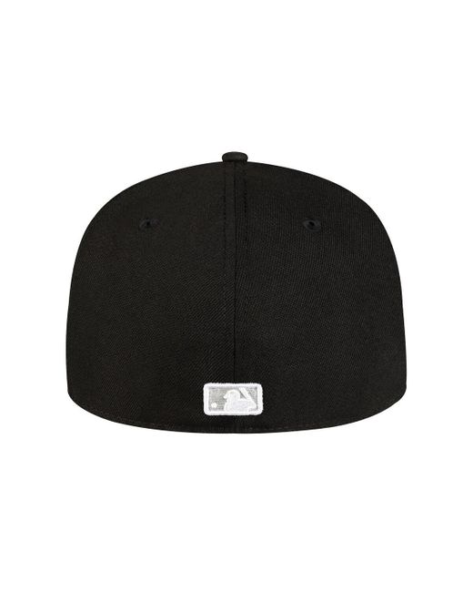 KTZ Chicago White Sox Script Sided 59fifty Fitted Hat in Black for Men ...