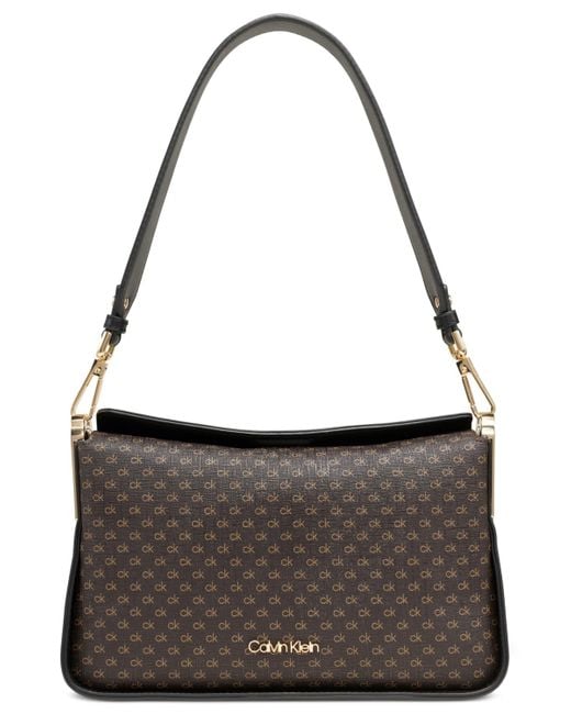 Calvin Klein Fay Signature Demi Shoulder in Black | Lyst