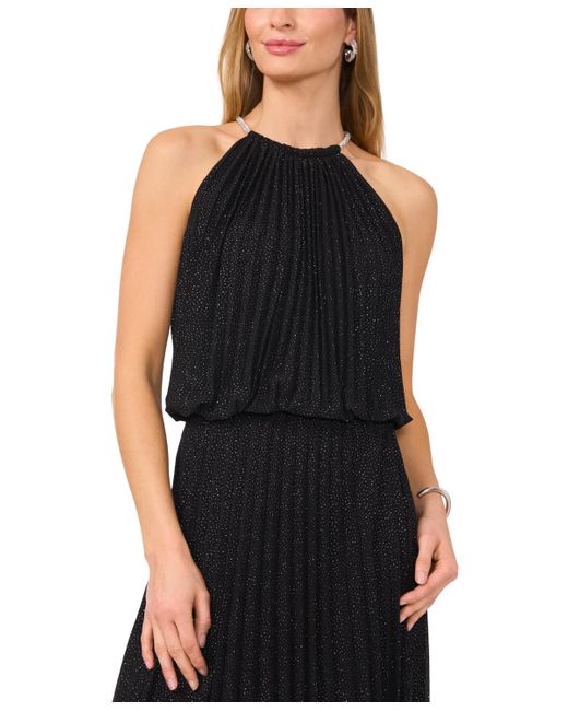 Msk Glitter Halter-neck Embellished Gown in Black | Lyst