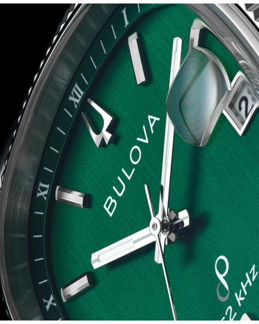 Bulova Super Seville Stainless Steel Bracelet Watch 38mm in Green for ...