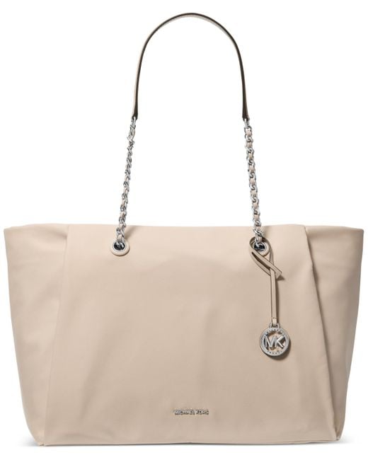 Michael Kors Michael Georgia Extra Large Top Zip Nylon Tote in Natural ...