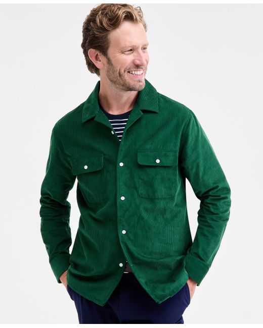 Club Room Corduroy Shirt Jacket in Green for Men | Lyst