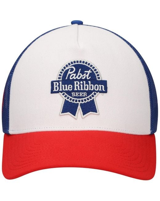 Lids White/red Pabst Blue Ribbon A-frame Trucker Adjustable Hat for Men ...