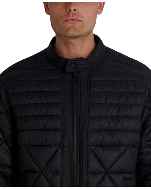 Karl Lagerfeld Graffiti Karl Quilted Jacket in Black for Men | Lyst