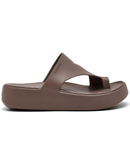 Crocs™ Getaway Platform Toe Loop Casual Sandals From Finish Line in ...
