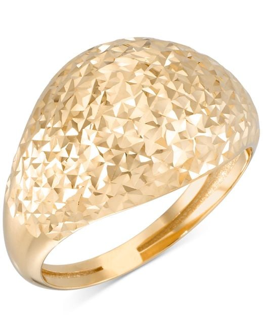 Macy's Diamond-cut Textured Ring in Metallic | Lyst