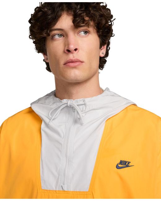 Nike Club Marina Quarter-zip Colorblocked Anorak Jacket in Blue for Men ...