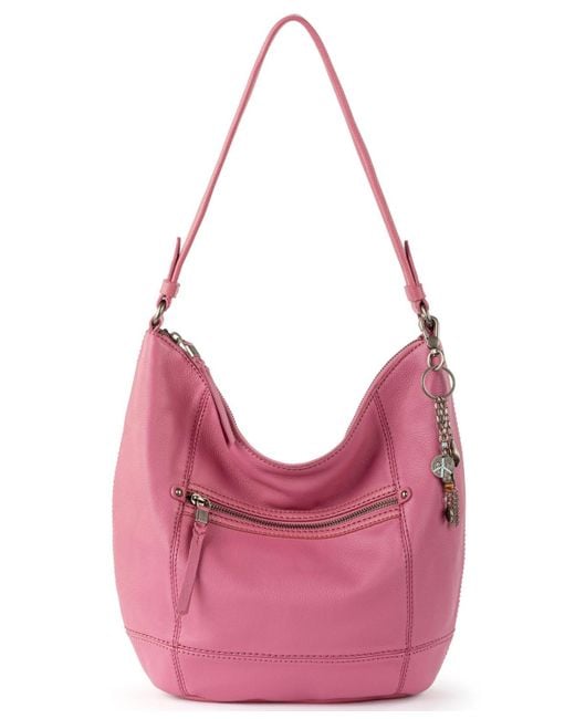 The Sak Sequoia Leather Hobo Bag in Pink | Lyst