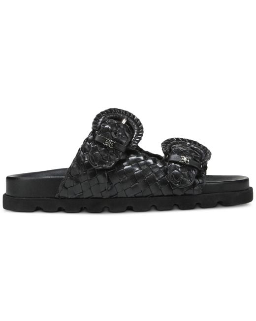 Sam Edelman Tiffanie Slide Flat Sandals in Black | Lyst