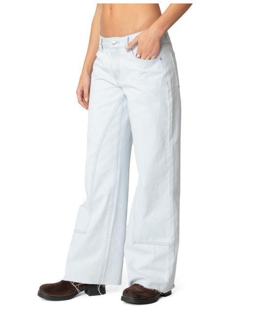 Edikted Savanna Low Rise Jeans in Blue | Lyst