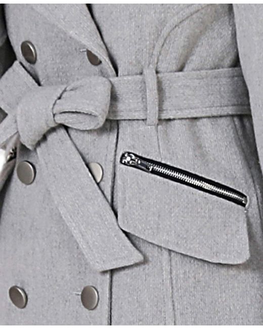 Kimi + Kai Kimi + Kai Bailee Wool Trench Coat in Gray | Lyst