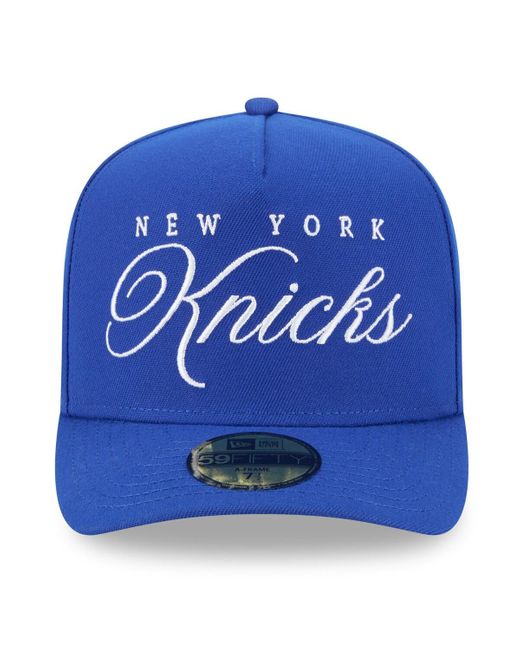 KTZ New York Knicks 2025 Nba Draft A-frame 59fifty Fitted Hat in Blue ...
