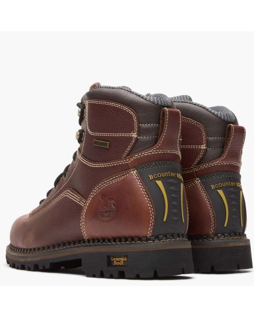 Georgia Boot Amp Lt Logger Low Heel Waterproof Work Boot in Brown for ...