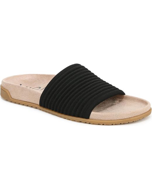 Vionic Evie Knit Slide Sandals in Black | Lyst
