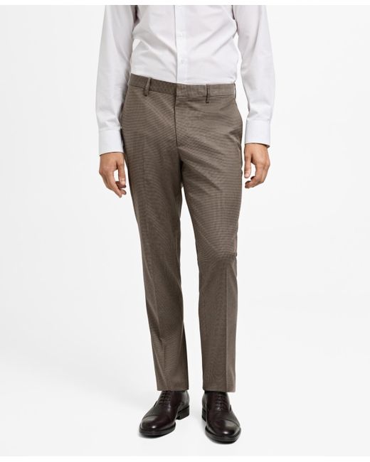 Mango Herringbone Structure Super Suit Pants in Gray for Men | Lyst