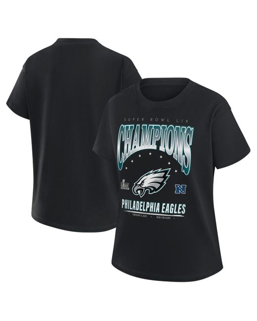 WEAR by Erin Andrews Philadelphia Eagles Super Bowl Lix Champions Boyfriend Top in Black | Lyst