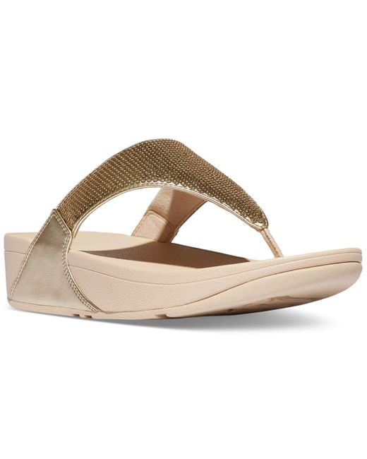 Fitflop Lulu Sequin Thong Sandals in Metallic | Lyst