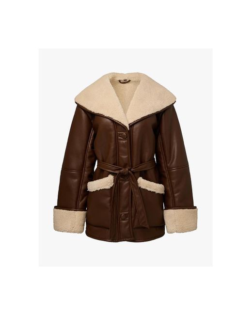 WeWoreWhat Faux Leather Bonded Jacket in Brown | Lyst