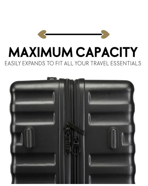 Elle Excursion 3-piece Expandable Chic Spinner luggage Set in Black | Lyst