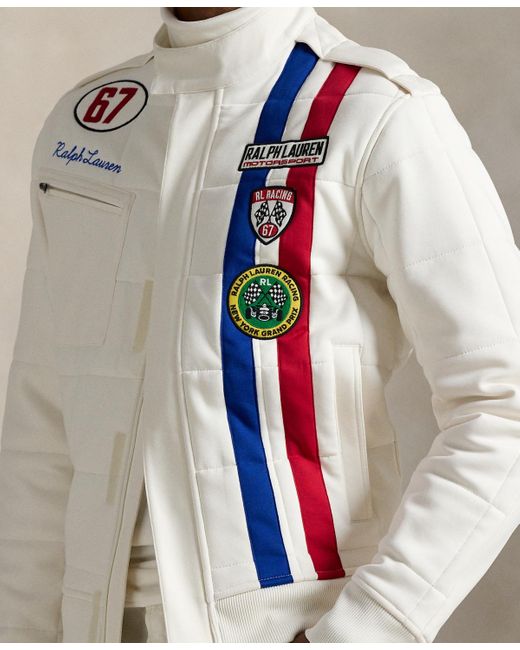 Polo Ralph Lauren Stretch Double-knit Track Jacket in Natural for Men ...