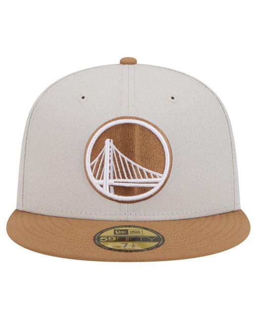 KTZ Cream/tan Golden State Warriors Color Pack 59fifty Fitted Hat in ...