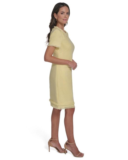 Eliza J Jewel Neck A-line Shift Dress in Natural | Lyst