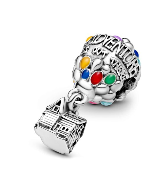 PANDORA Disney Sterling Silver Pixar Up House Balloons Charm in White ...