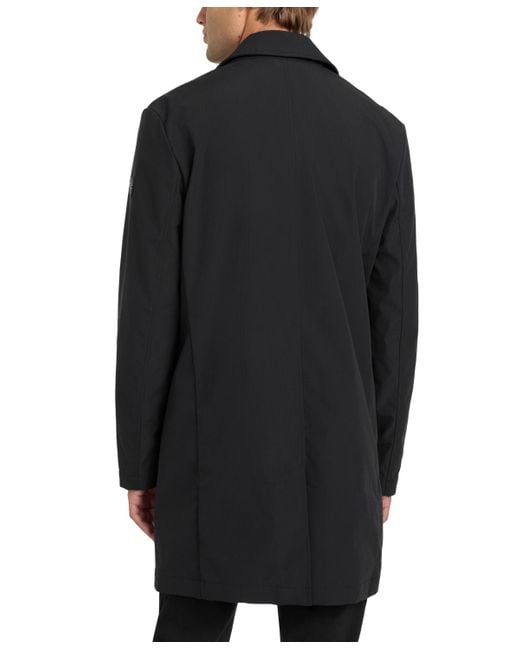 Guess Lightweight Water Resistant Ripstop Trench Coat in Black for Men ...