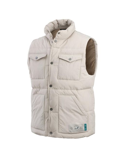 Fanatics Philadelphia Eagles Puffer Full-snap Vest in White for Men | Lyst
