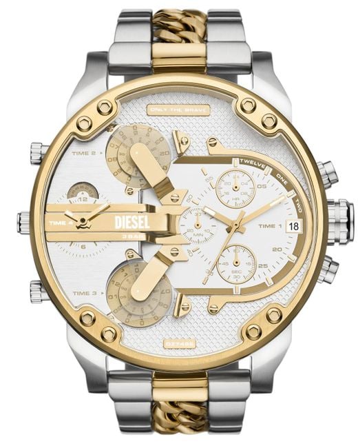 DIESEL Mr. Daddy 2.0 Chronograph Stainless Steel Watch 57mm in Metallic ...