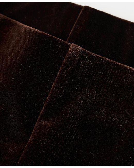 Mango Velvet Wide-leg Trousers in Black | Lyst