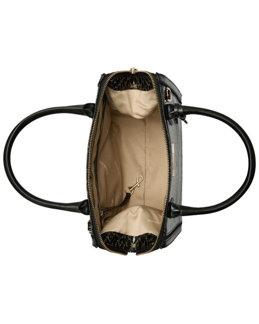 Brahmin Small Caroline Cavatica Leather Satchel in Black | Lyst