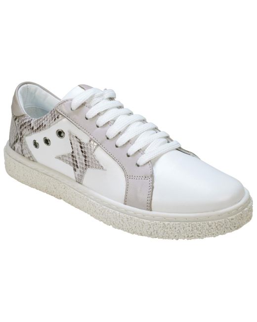 Cools 21 Charlee Snakeskin Two-tone Star Motif Lace Up Sneakers in ...