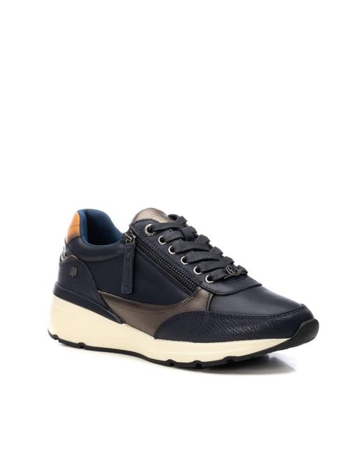 Xti Carmela Collection Leather Casual Sneakers By in Blue | Lyst