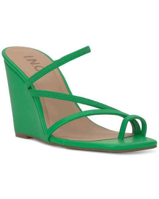 INC International Concepts Eiana Toe-ring Wedge Sandals in Green | Lyst
