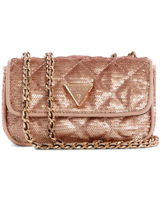 Guess Cessily Micro Mini In Pale Rose Gold Pink Lyst