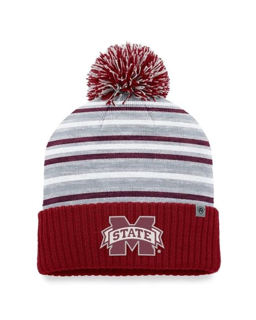 Top Of The World Mississippi State Bulldogs Dash Cuffed Knit Hat in Red ...