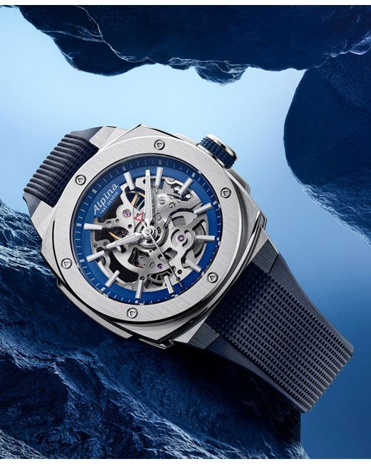 Alpina Swiss Automatic Alpiner Extreme Rubber Strap Watch 39mm in Blue ...
