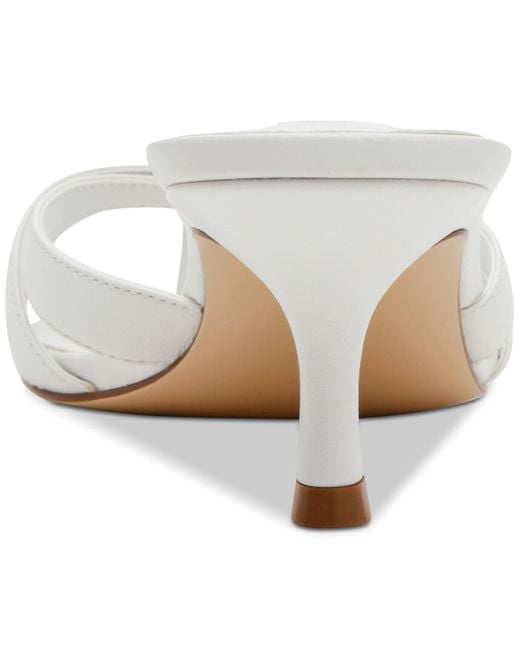 Steve Madden Cary Strappy Kitten-heel Mule Sandals in White | Lyst