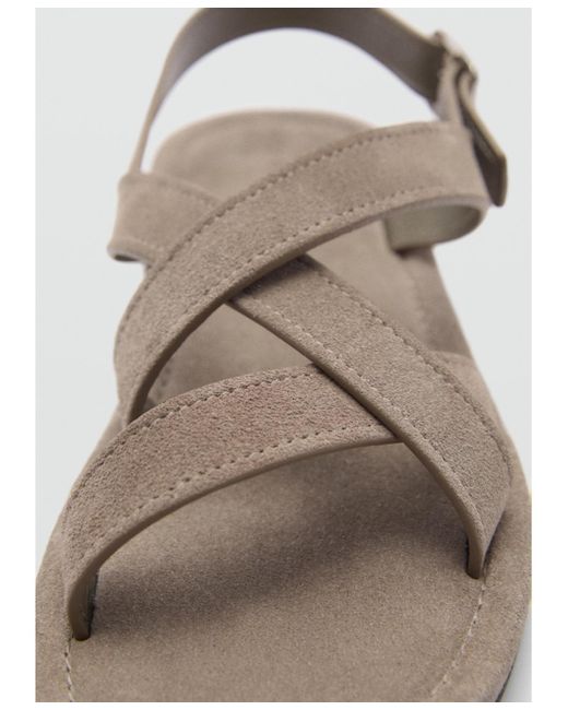 Mango Crossed Straps Suede Leather Sandals in Gray for Men | Lyst
