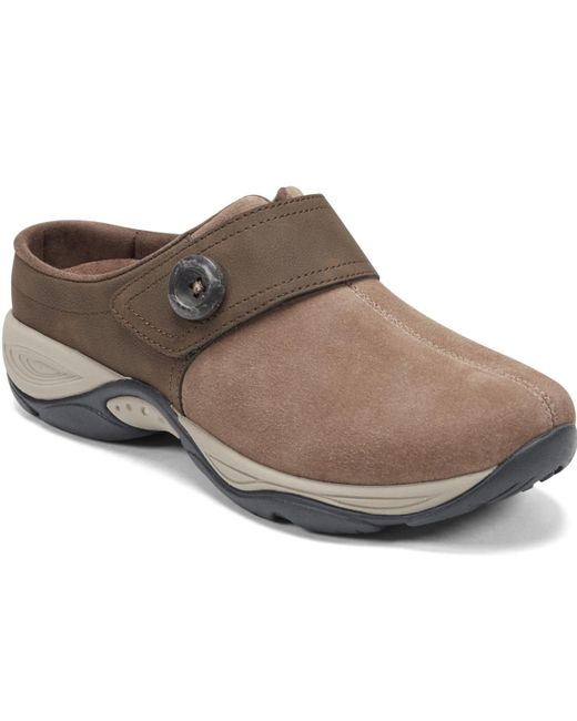 Easy Spirit Edline Button Strap Slip-on Mules in Brown | Lyst