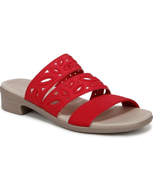 Bzees Poppy Washable Block Heel Slide Sandals in Red | Lyst