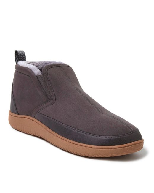 Dearfoams Spencer Microsuede Bootie House Shoe Slipper Boot in Brown ...