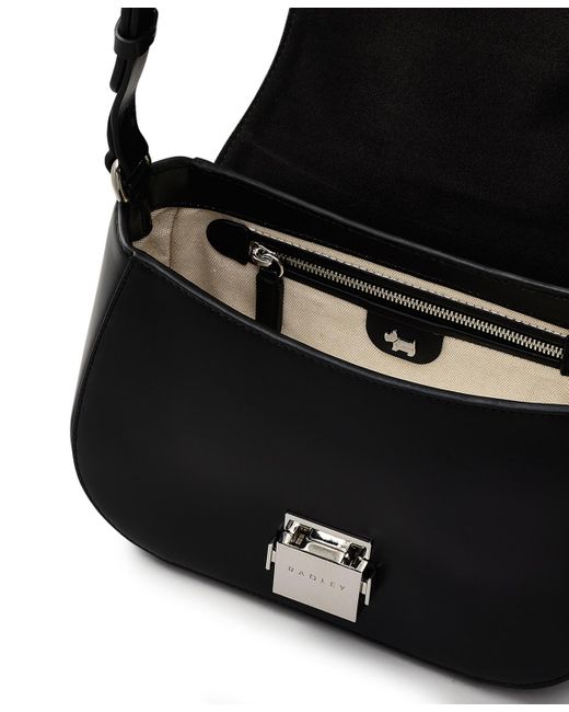 Radley Newton Place Medium Flap Over Crossbody in Black | Lyst