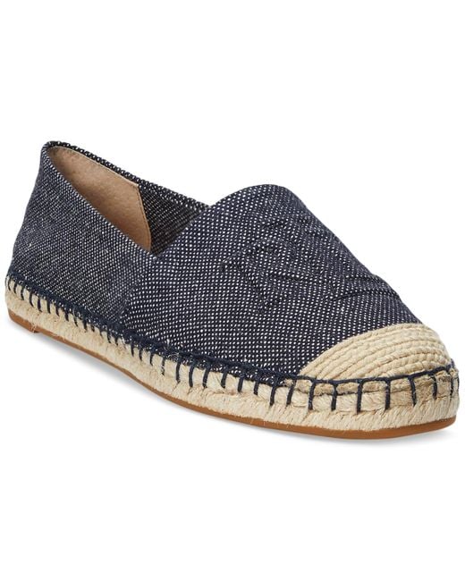 Ralph Lauren Cameron Logo Slip-on Espadrille Flats in Blue | Lyst