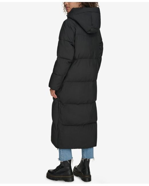Levi's Extra Long Quilted Parka in Black | Lyst
